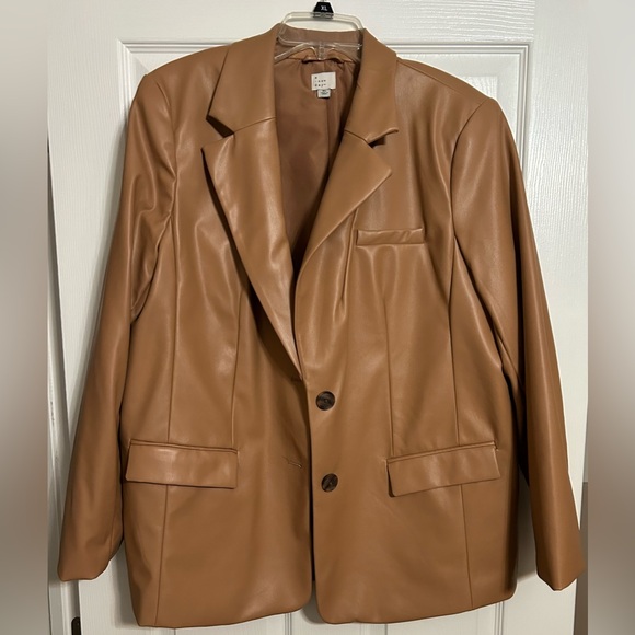 a new day | Jackets & Coats | A New Day Faux Leather Camel Colored ...